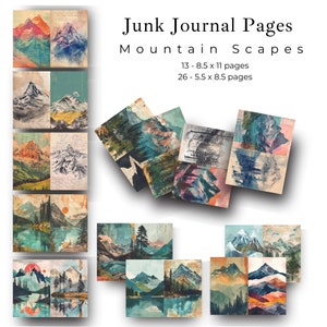 Mountains Junk Journal Printable Pages Mountains Junk Journal Paper ...