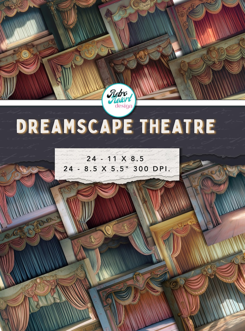 Dreamscape Theatre Printable Paper: 24 Background Pages (digital ...