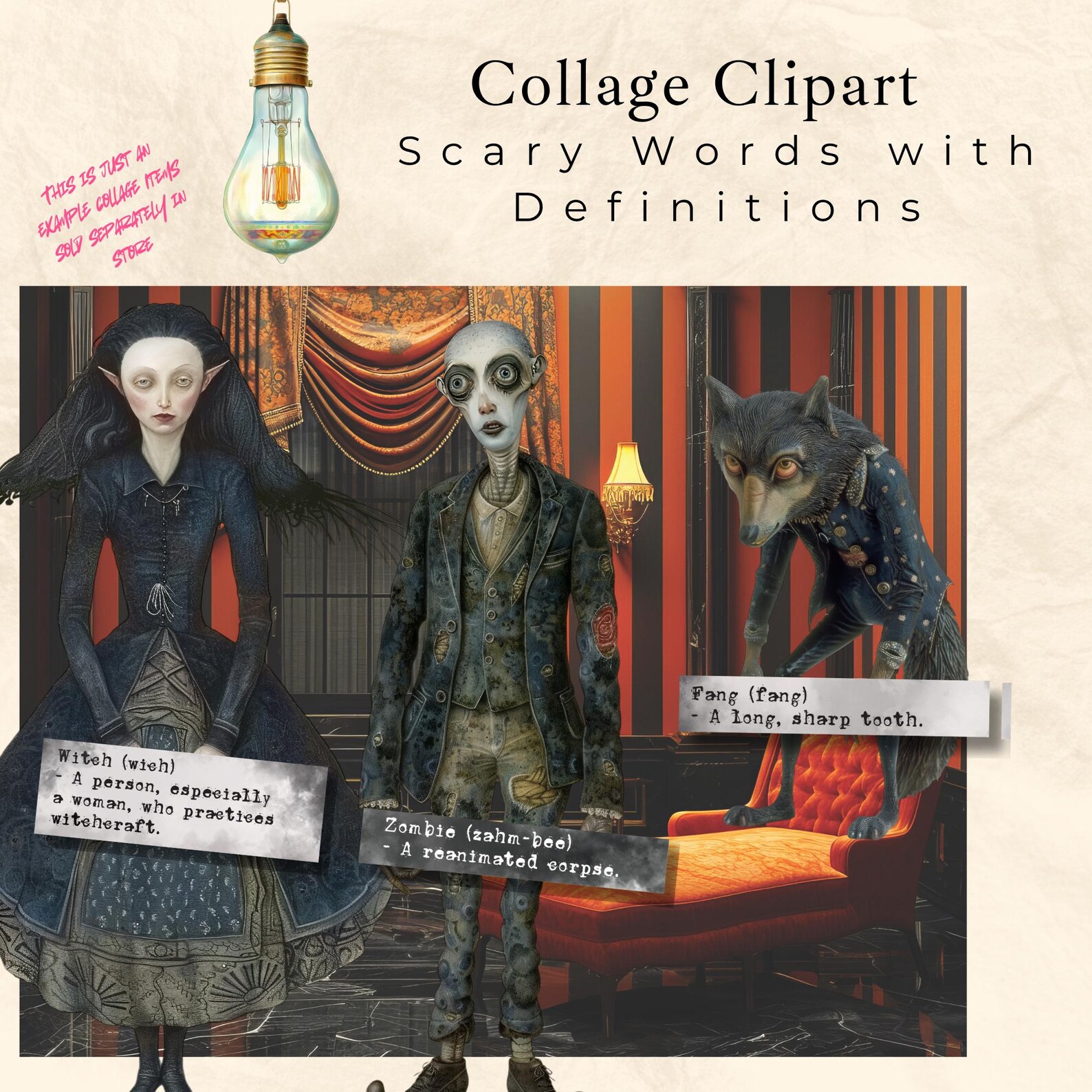 Halloween Phrases | Spooky Junk Journal Words | Digital Words ...