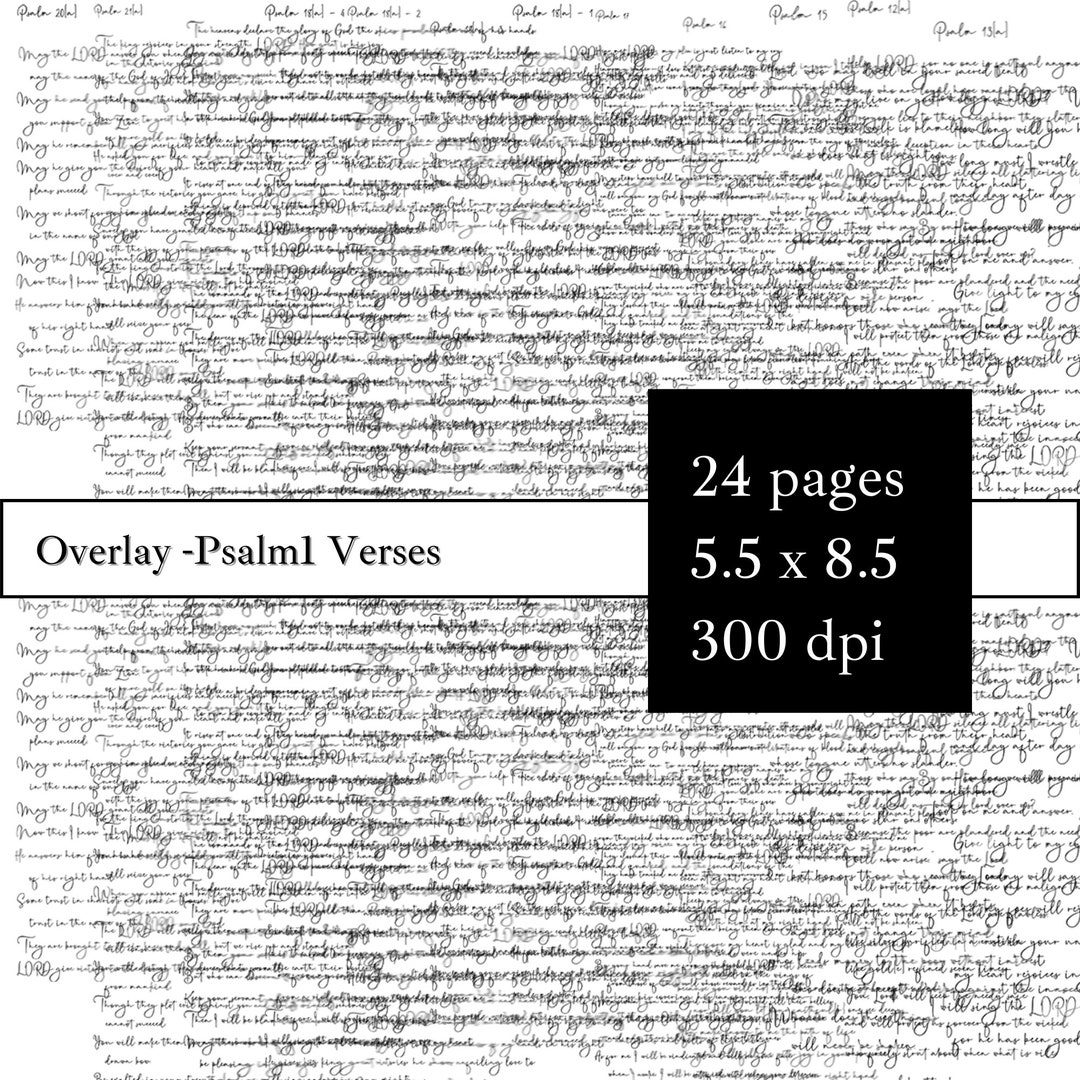 Old Handwriting | Psalm1 Verses | Antique Text Overlay | Photoshop ...