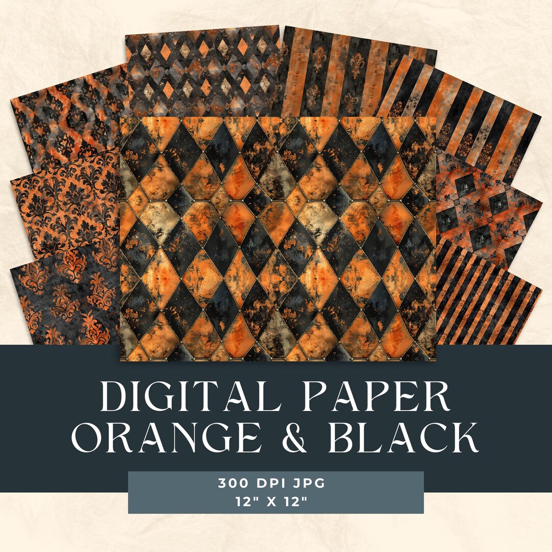 Vintage Halloween | Distressed Digital Papers | Decorative Halloween ...