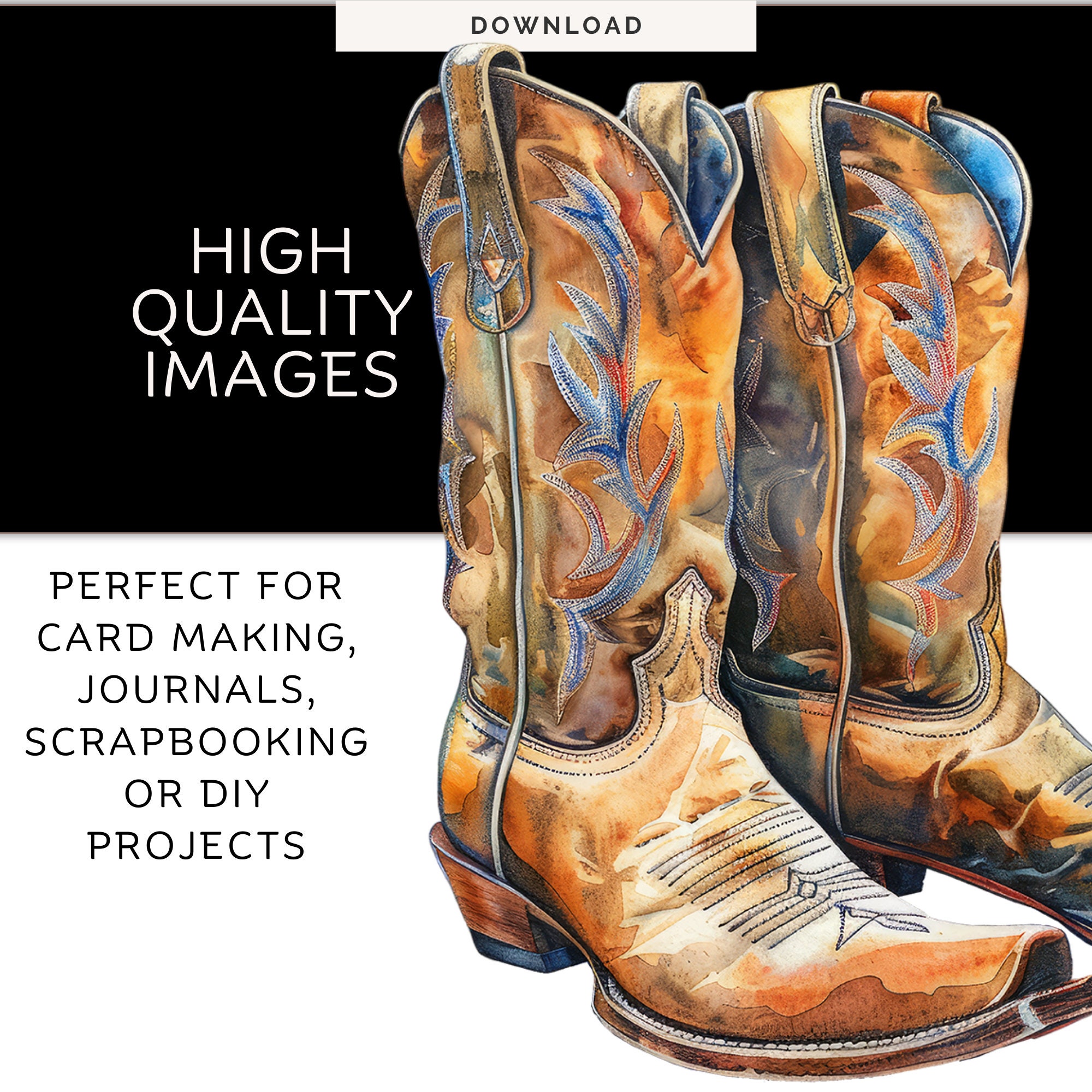 Watercolor Cowboy Boots Clipart Cute Clipart Cowboy Hat Png Cowboy ...