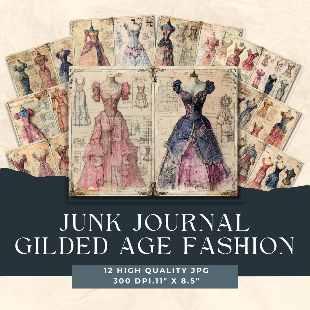 Gilded Age Fashion Junk Journal Pages, Junk Journal Supplies, 1880 ...