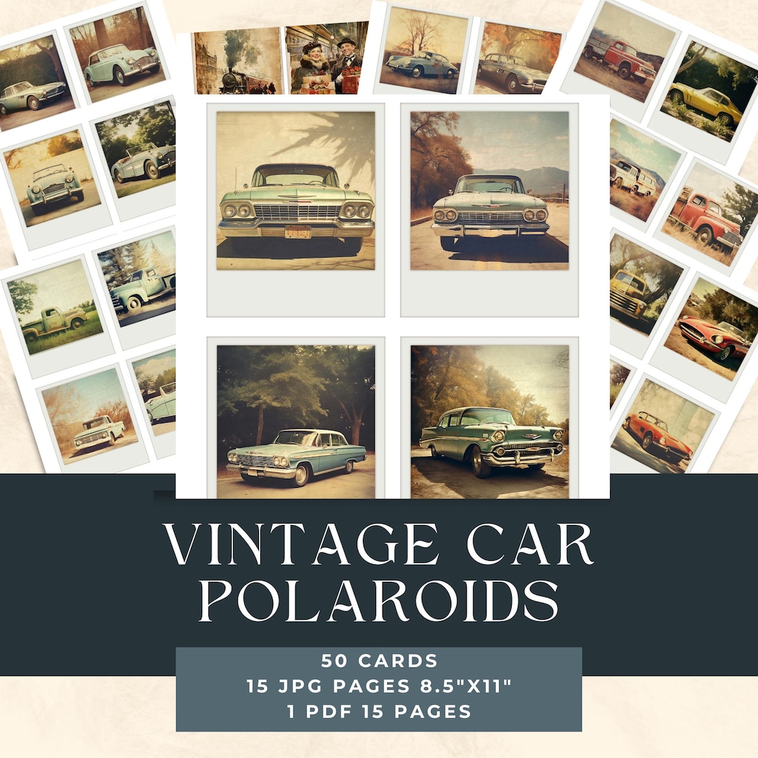 Vintage Car Polaroids Digital Download | 50 Classic Auto Ephemera ...