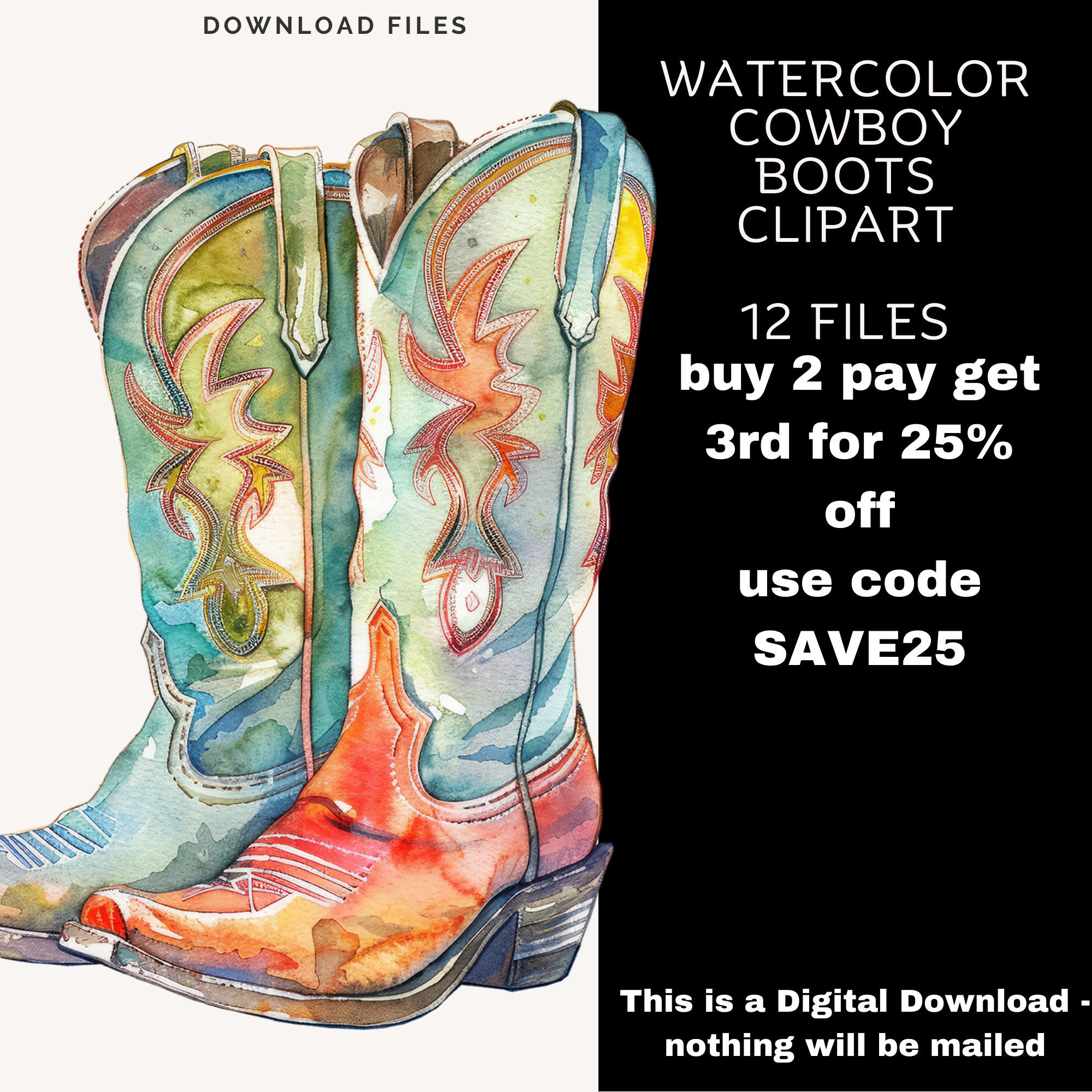 Watercolor Cowboy Boots Clipart Cute Clipart Cowboy Hat Png Cowboy ...
