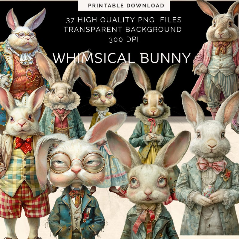 Bunny Paperdolls - Etsy UK