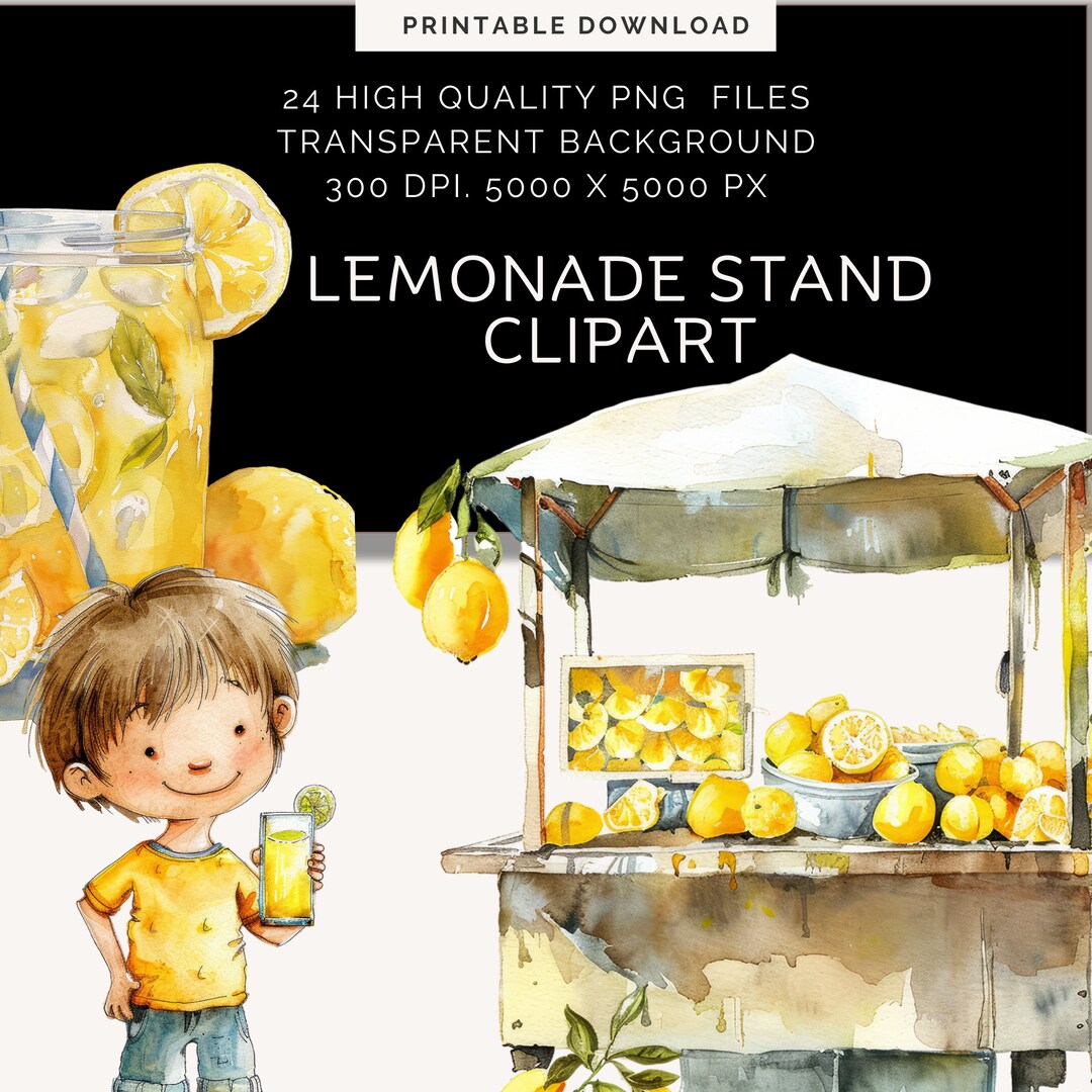 Lemonade Stand Clipart | Instant Download | 10 High Quality Jpeg and ...