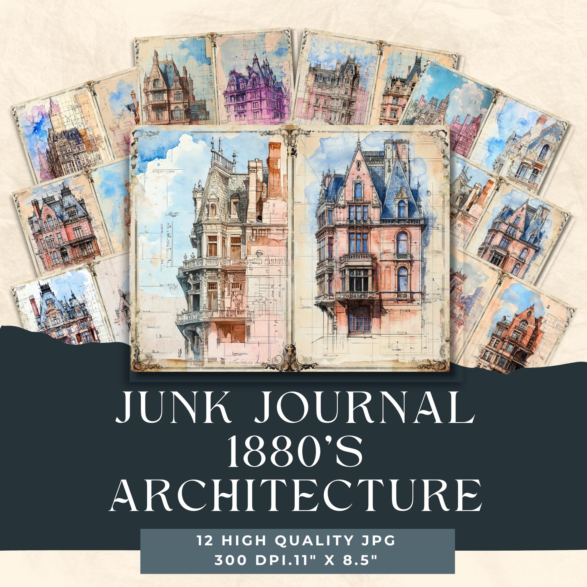 Gilded Age Architecture Junk Journal Pages, Antique City Illustrations ...