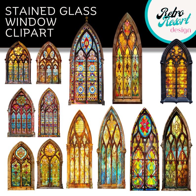 Stained Glass Windows Clipart Stained Glass Png Vintage Window Fussy ...