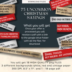 Printable Christmas Sayings | Junk Journal Supplies | Scrapbooking ...