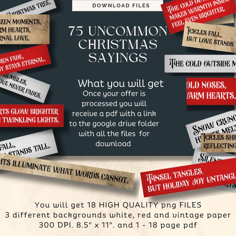 Printable Christmas Sayings | Junk Journal Supplies | Scrapbooking ...