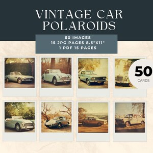 Vintage Car Polaroids Digital Download | 50 Classic Auto Ephemera ...