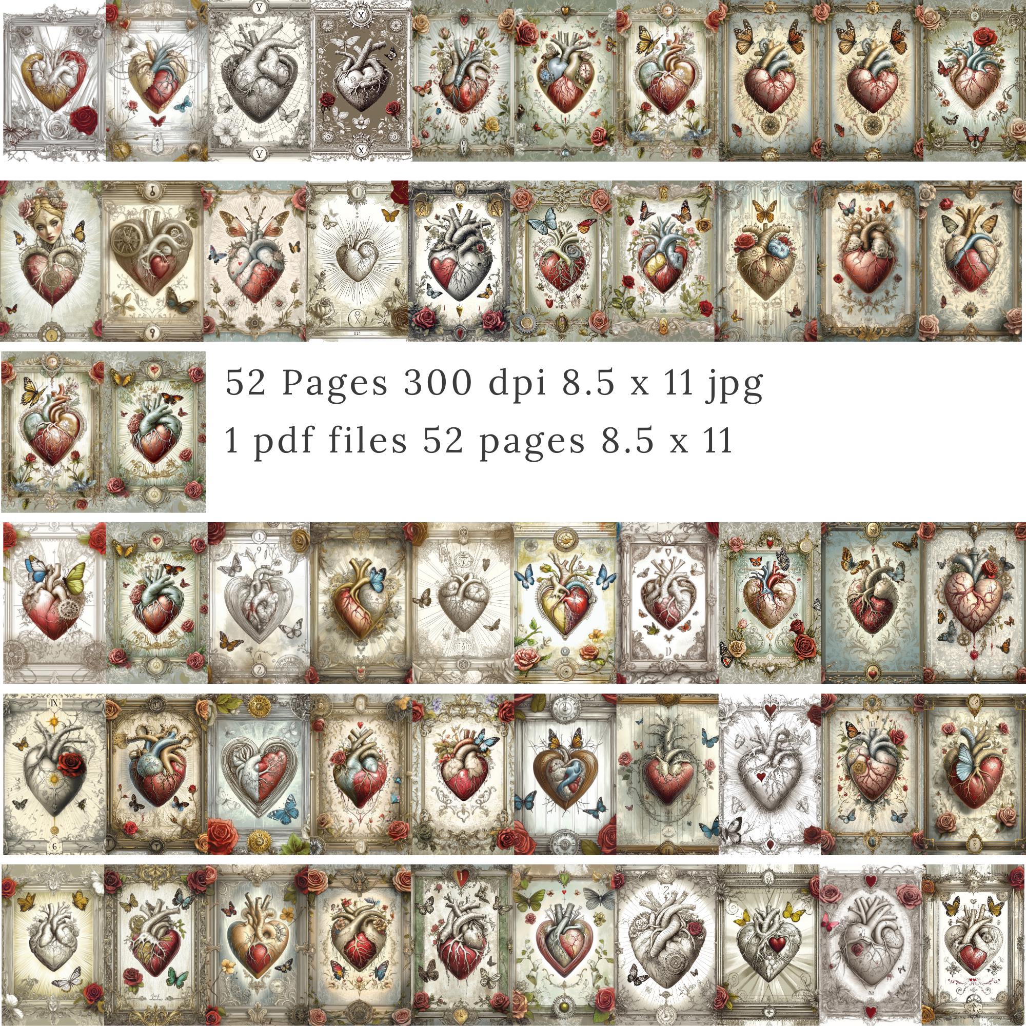 Vintage Gothic Heart Pages for Crafty Junk Journals | Dark Love ...