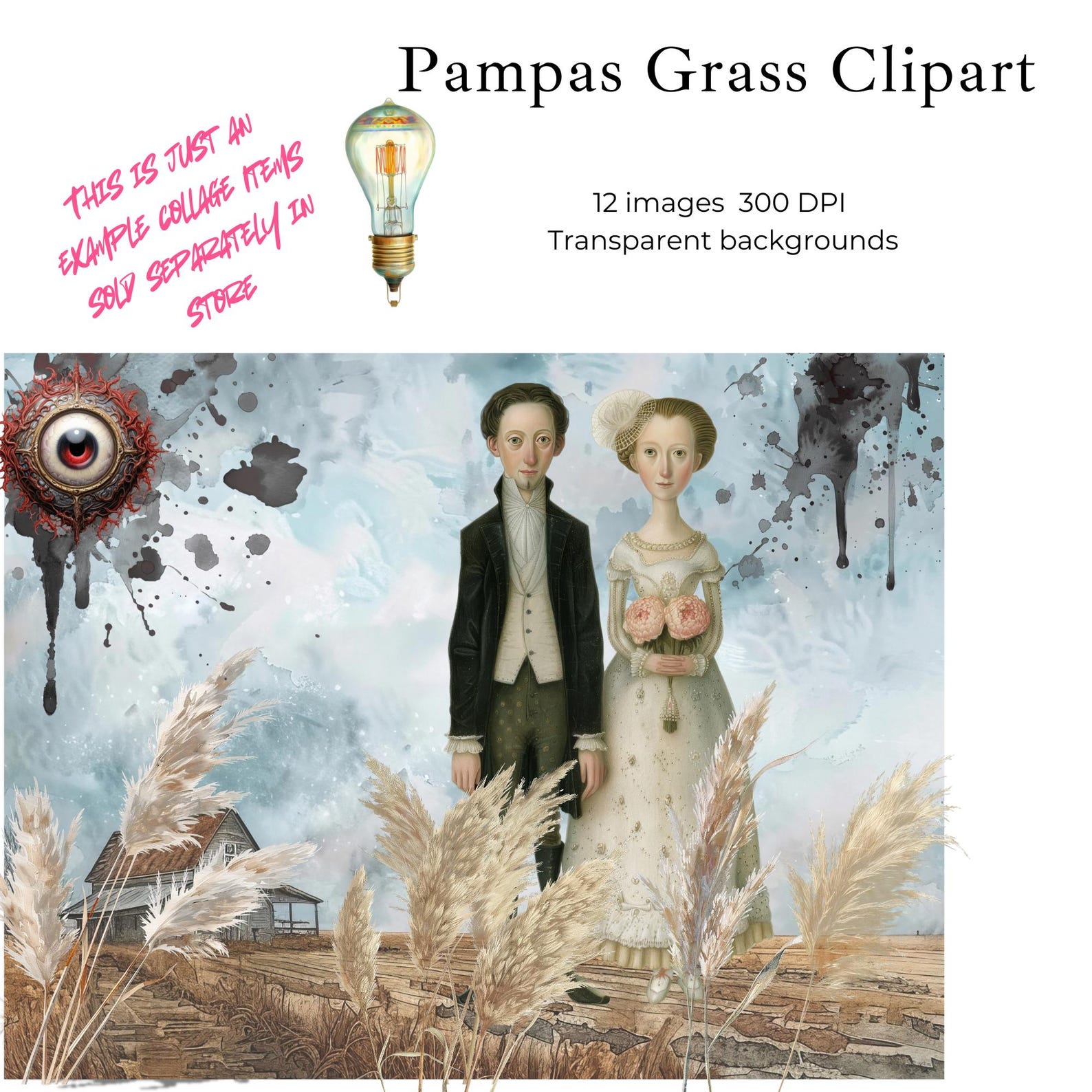Pampas Grass Clipart | Diy Boho Pampas Grasses Flowers Printable ...