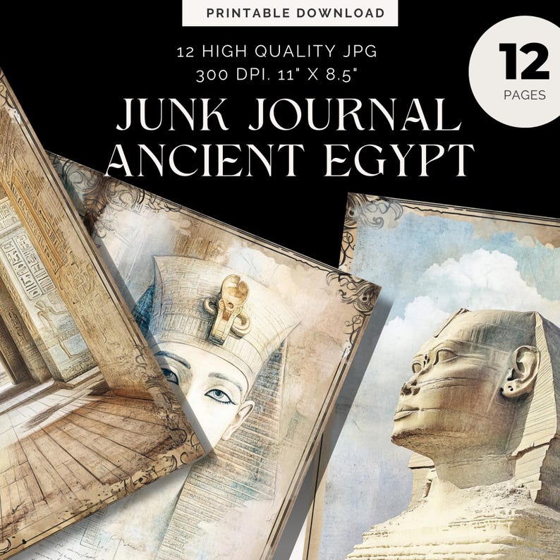 Ancient Egypt Junk Journal Pages, Vintage Ephemera (digital Collage ...