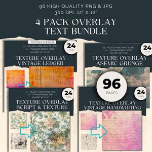 96 Mega Bundle Overlay Textures, Mixed Media Collage, Journal Ephemera ...
