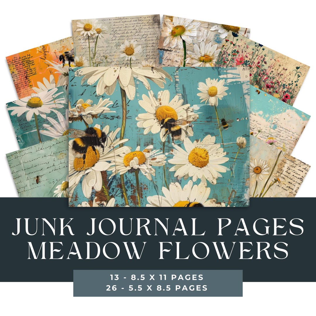 Romantic Wildflowers Printable Paper Shabby Chic Digital| Floral ...