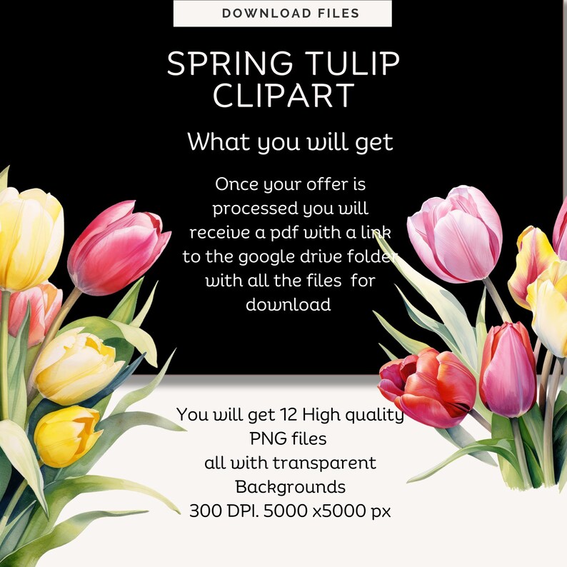 Watercolor Tulips Clipart, Watercolor Floral Clipart Png, Watercolor ...