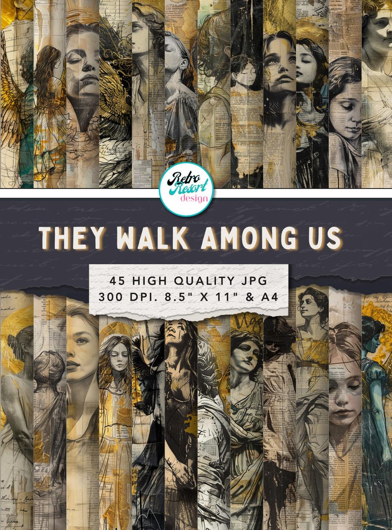They Walk Among Us: Mixed Media Collage, Multiple Sizes, Digital ...