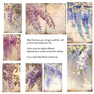 Wisteria Junk Journal | Printable Journal Pages | Botanical Flower ...