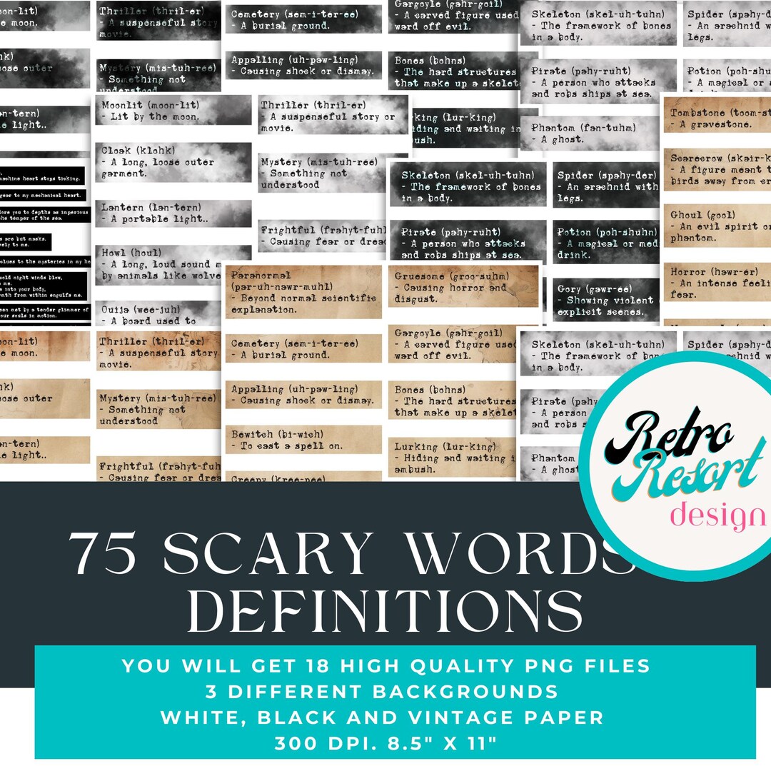 Halloween Phrases | Spooky Junk Journal Words | Digital Words ...