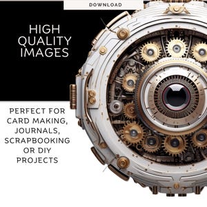 Steampunk Eyeballs Ephemera | Mechanical Collage | Retro Robotics ...