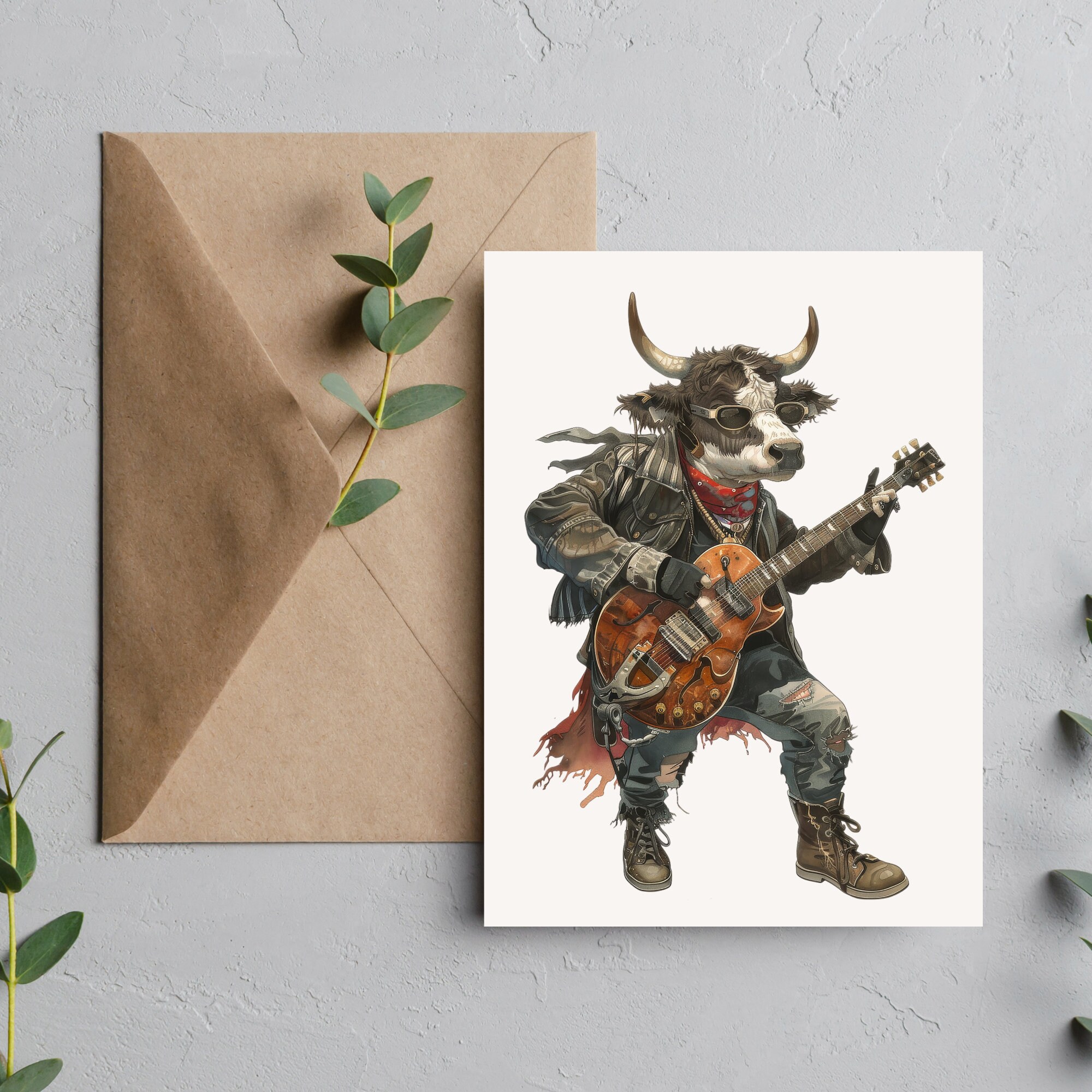 Highland Cow Rockstar Clipart Highland Cow Png Rockstar Watercolor Cute ...