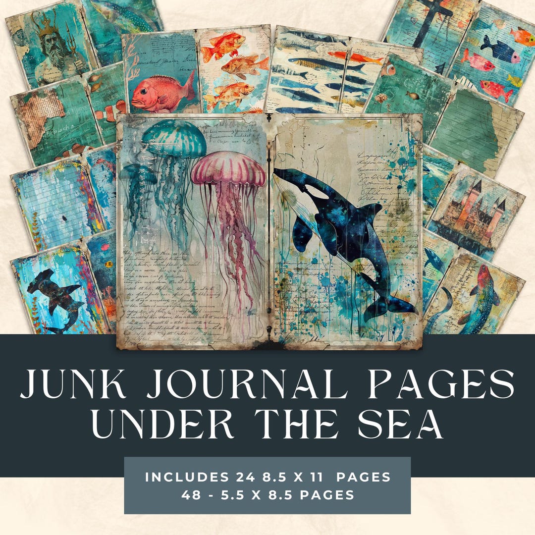 Ocean Junk Journal Kit | Vintage Old Sea Printable | Watercolor Beach ...