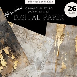 Grunge Plaster and Gold Paper | Distressed Textured | Worn Texture ...