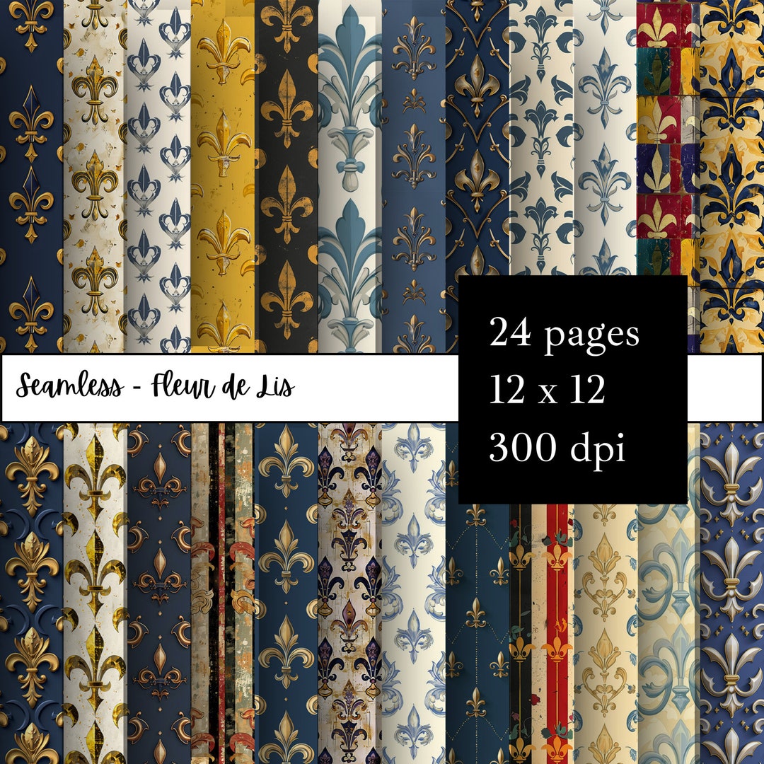 Fleur De Lis Seamless Digital Paper Paper Fleur De Lis Scrapbooking ...