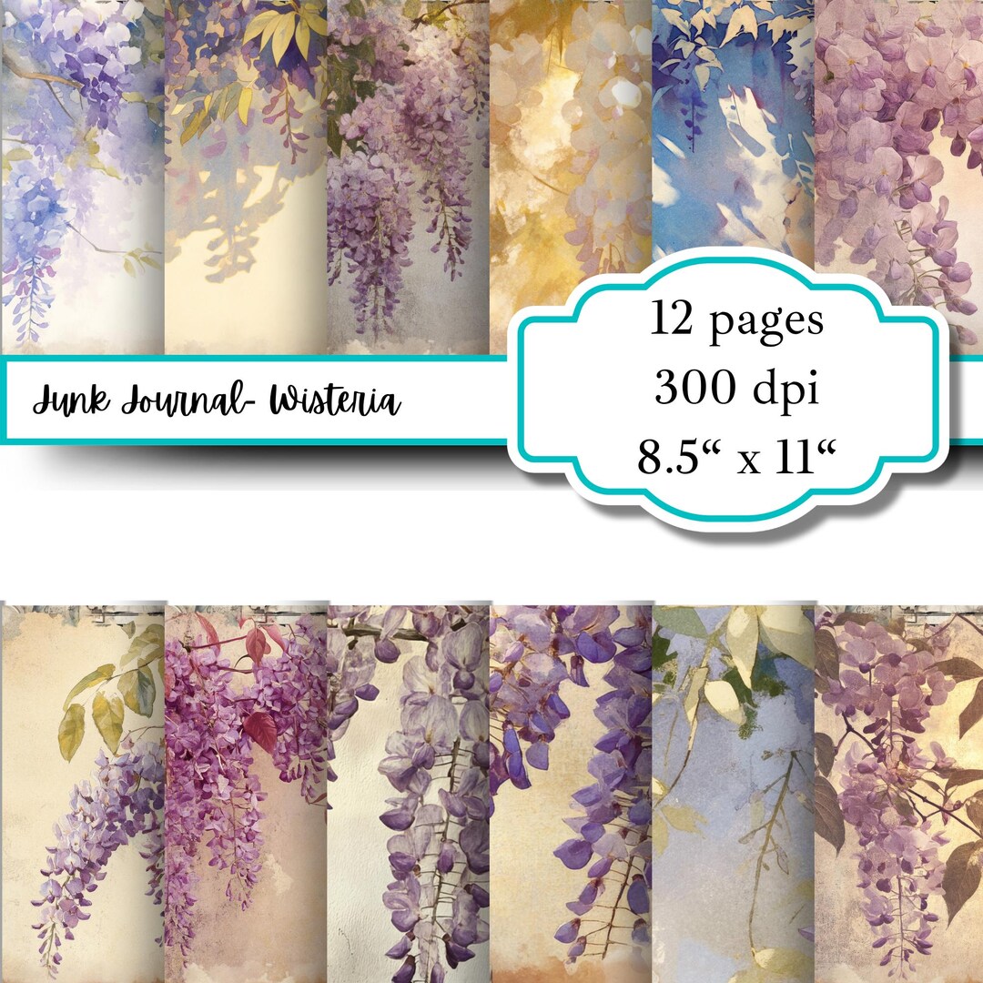 Wisteria Junk Journal Printable Journal Pages Botanical Flower Inner ...