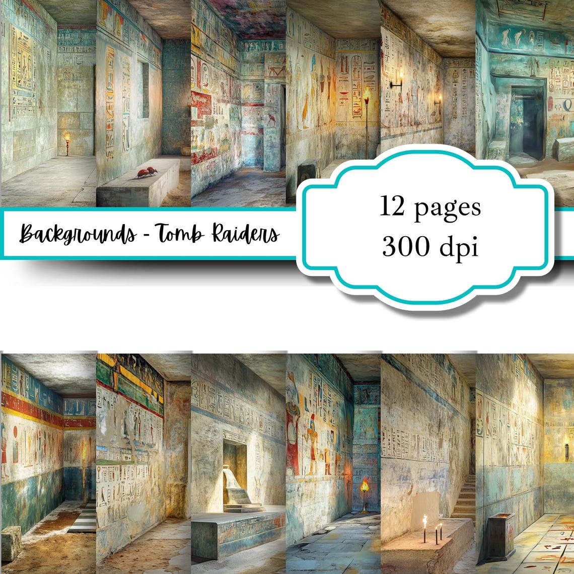 Abandoned Egyptian Tomb Backgrounds, Junk Journal Backgrounds ...
