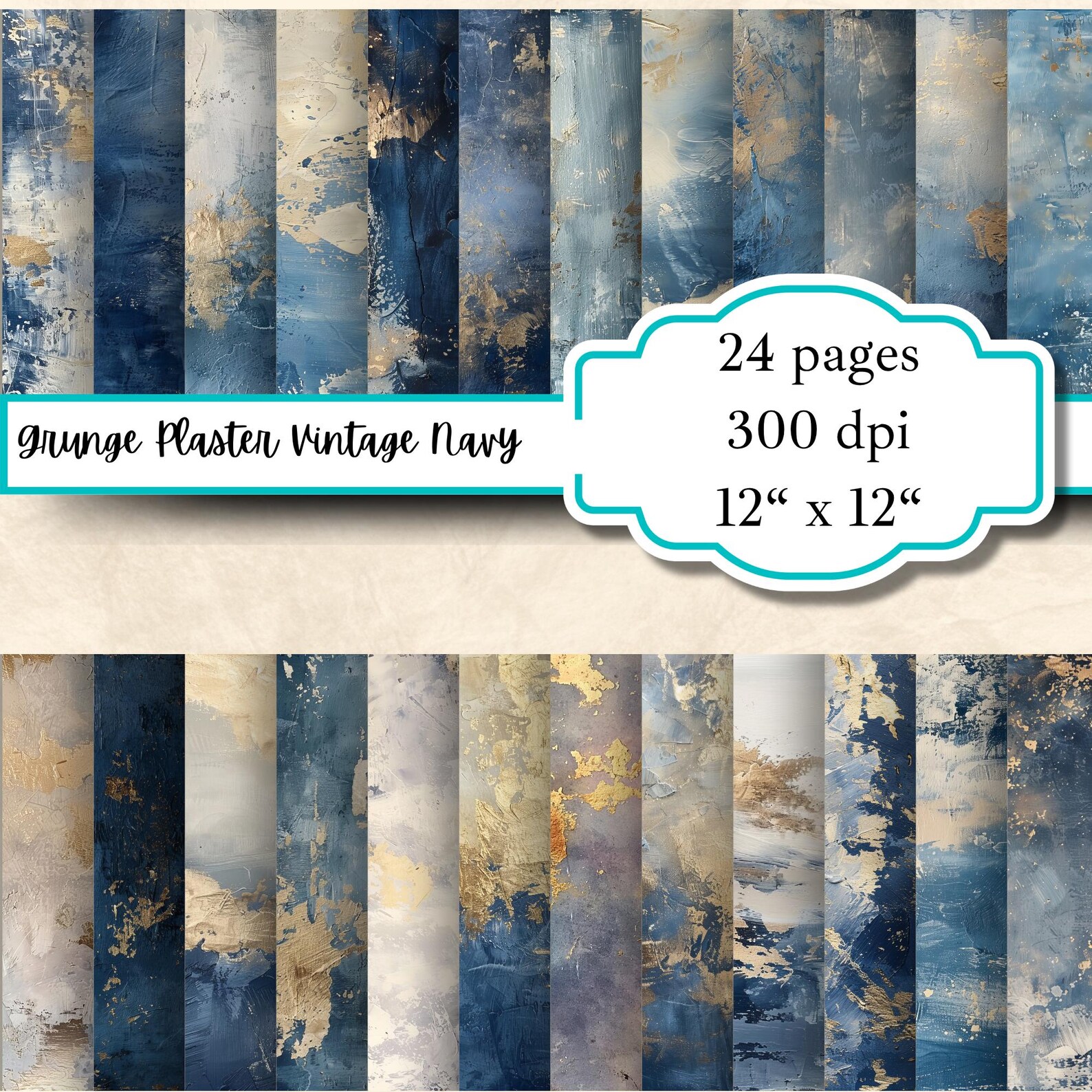 Vintage Navy Grunge Texture, Digital Papers, Background Collage ...