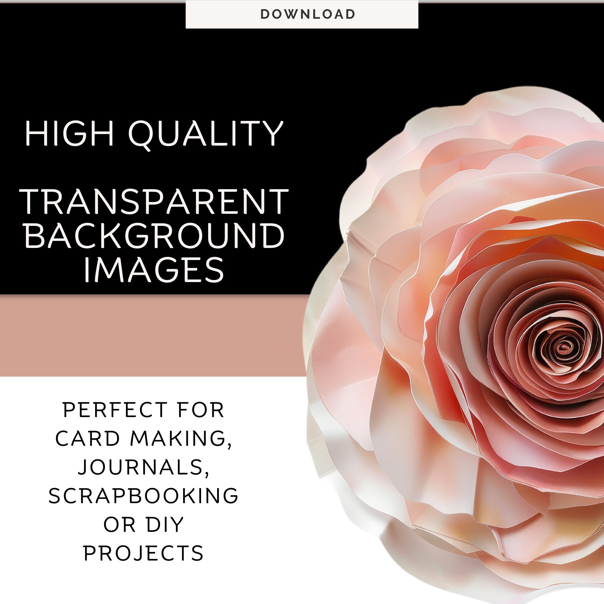 Pink Paper Flower Clipart Flower Png rolled Paper Clipart commercial ...