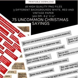 Printable Christmas Sayings | Junk Journal Supplies | Scrapbooking ...