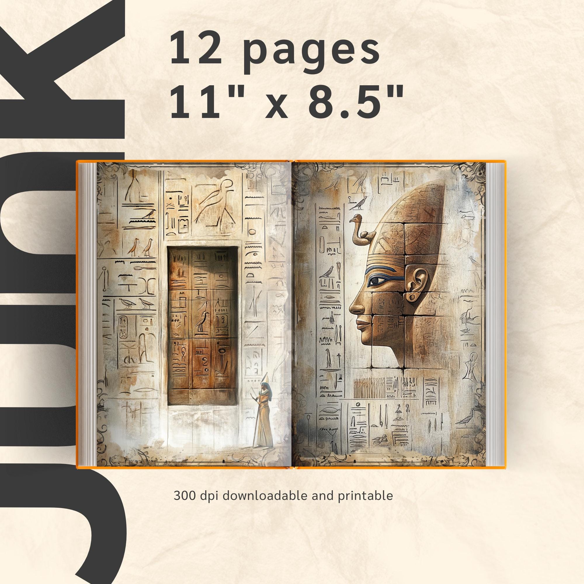 Ancient Hieroglyphics Junk Journal Pages, Ancient Egypt Printable ...