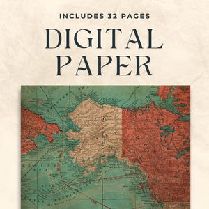 Vintage Maps Digital Paper, Antique Maps, Digital Paper, Aethentic ...