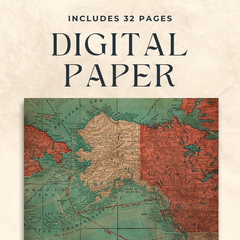 Vintage World Map Digital Paper, Scrapbook & Collage (digital Download ...
