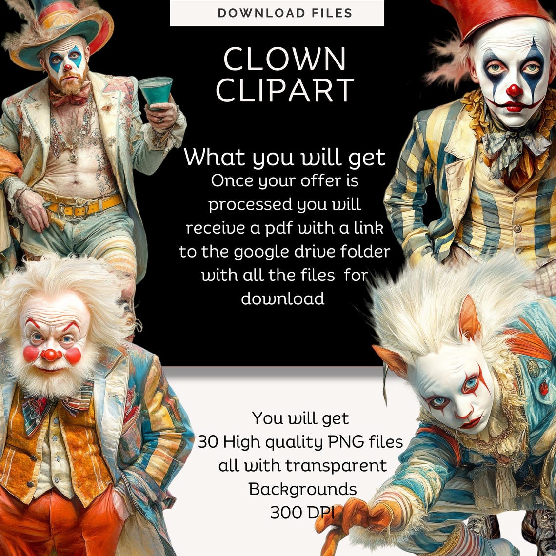Peculiar Circus Clowns |circus Ephemera | Junk Journal | Fussy Cut ...