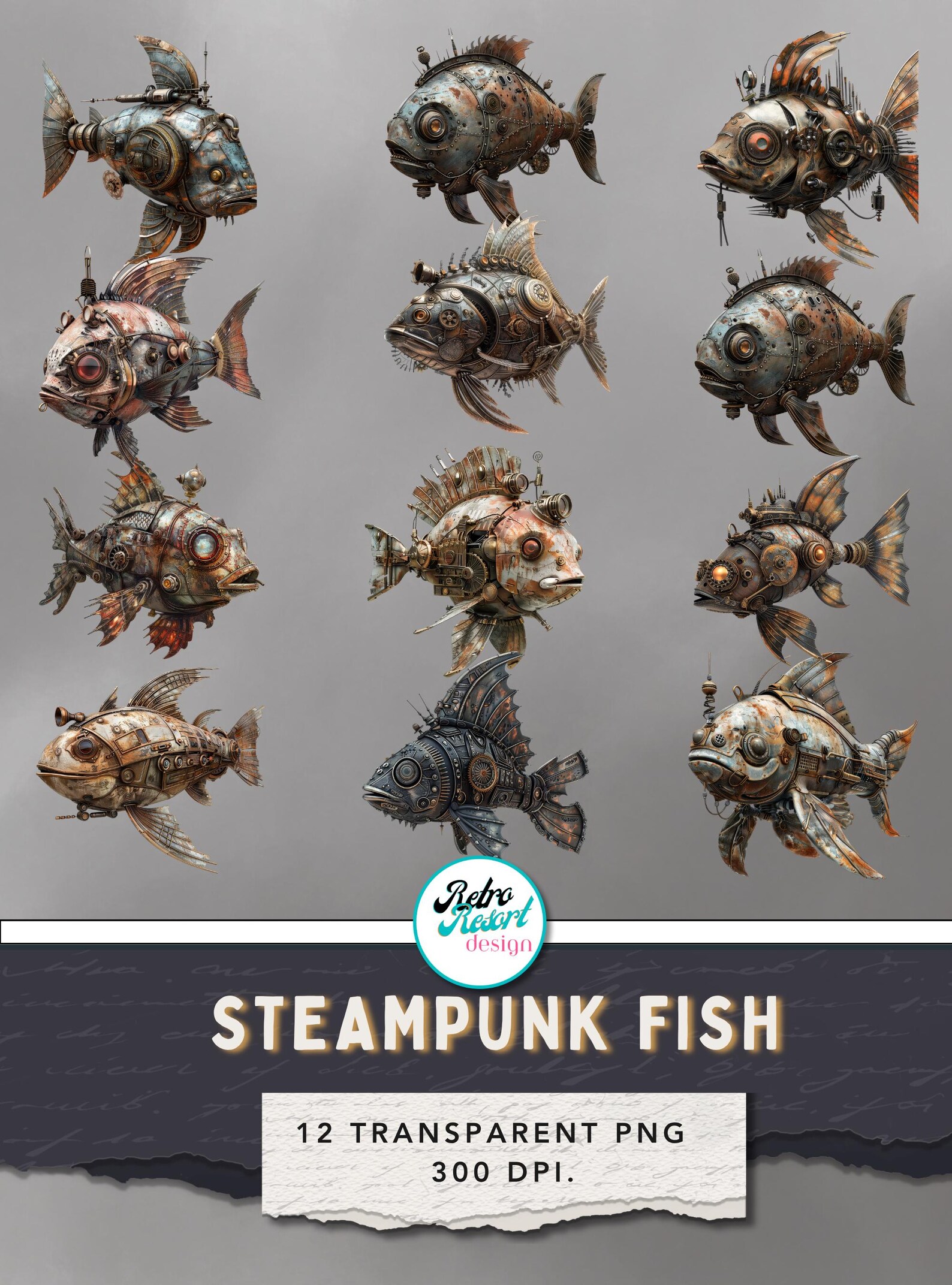 Steampunk Fish Clipart, Steampunk Png, Steampunk Fish, Steampunk ...