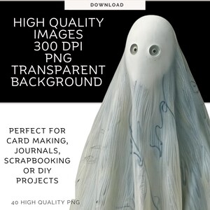 Whimsical Ghost Paper Doll | Fussy Cut | Collage Paper | Peculiar ...