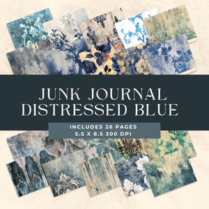 Blue Journal Pages | Digital Download | Junk Journal Kit | Digital ...