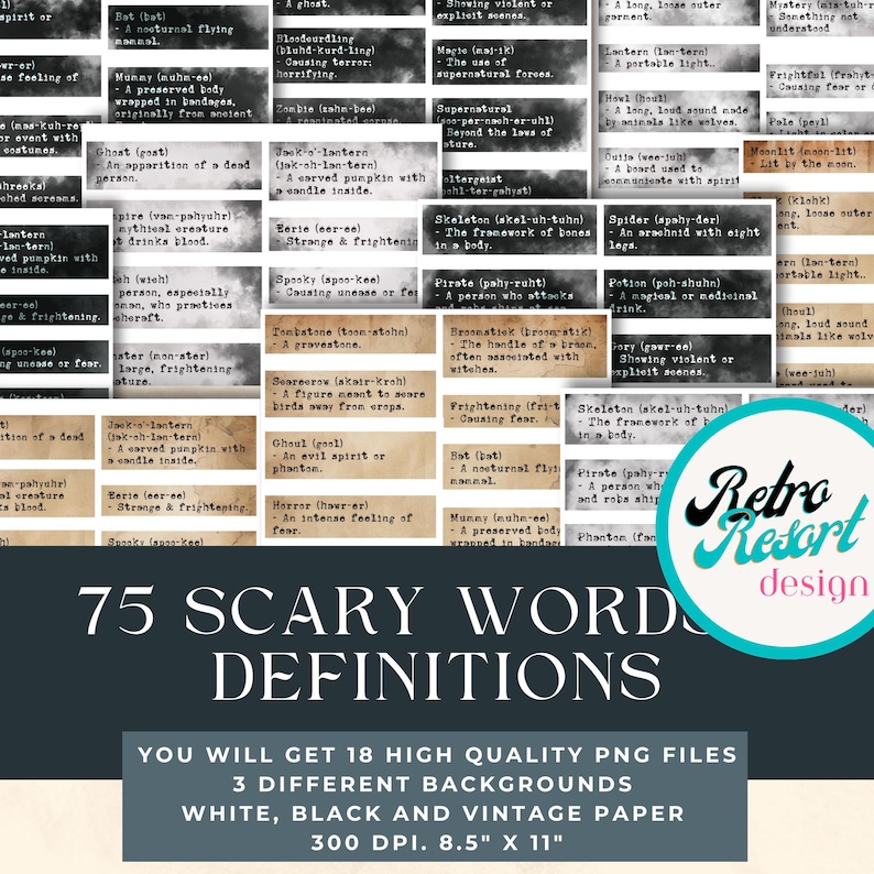 Halloween Phrases | Spooky Junk Journal Words | Digital Words ...