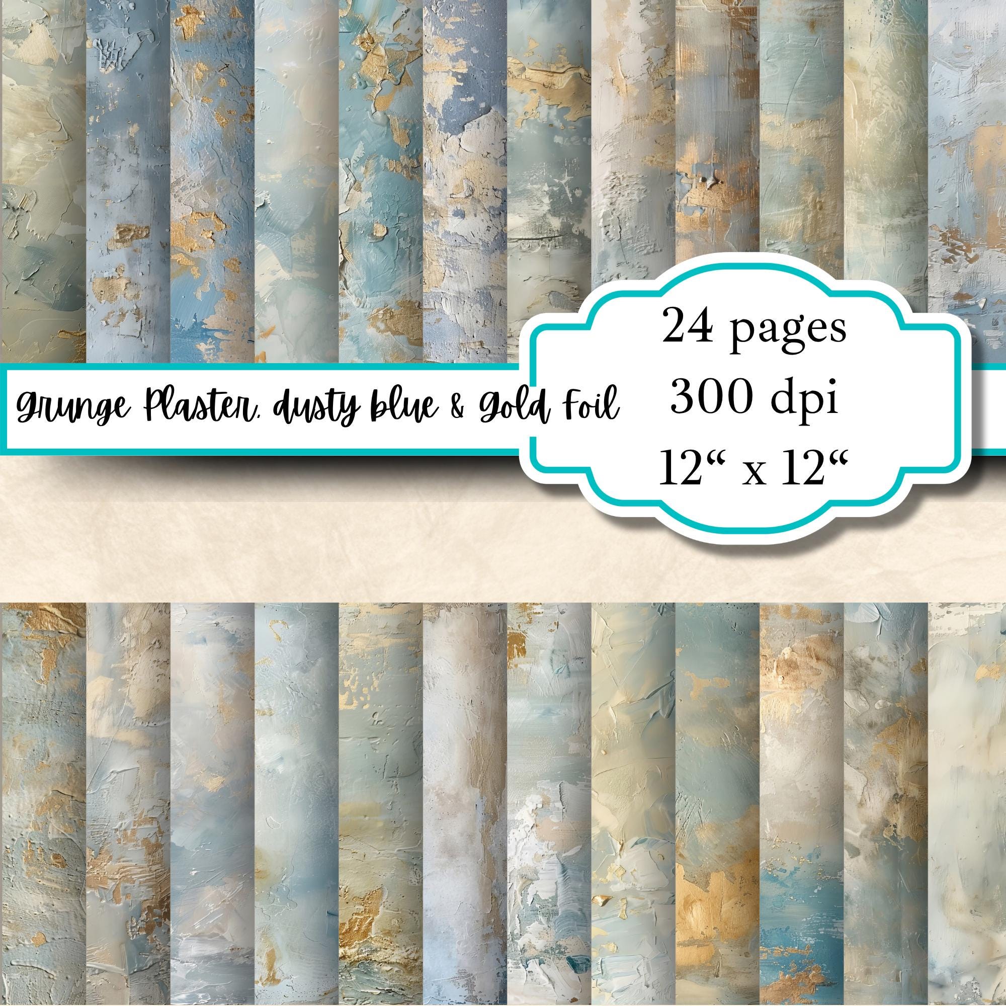 Dusty Blue Grunge Plaster Paper | Distressed Textured | Worn Texture ...