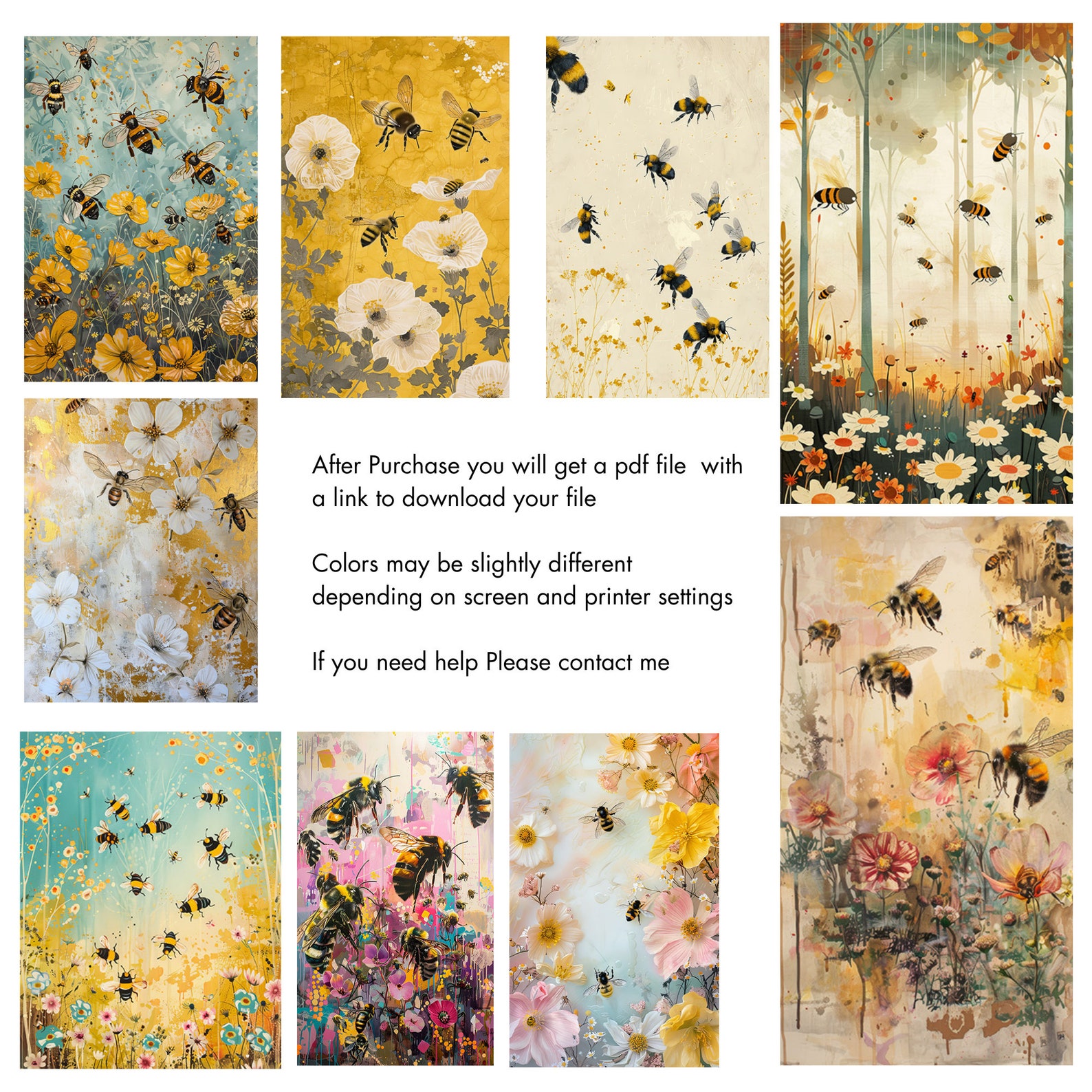 Junk Journal Bees Vintage, Digital Junk Journal Printable Junk Journal ...