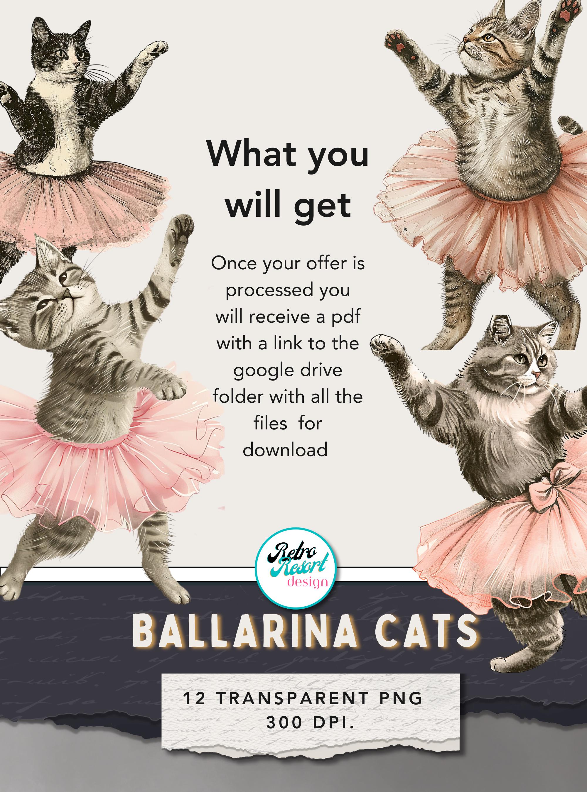 Ballerina Cats Clipart | Ballet Cat Tutu PNG (digital Download) - Etsy