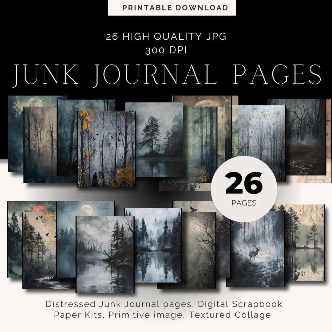 Creepy Forest Junk Journal Elven Forest Dark Fantasy Magical Junk ...
