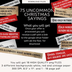 Printable Christmas Sayings | Junk Journal Supplies | Scrapbooking ...