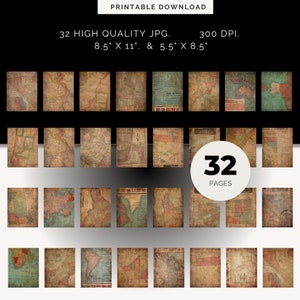 Vintage Maps Digital Paper Antique Maps Digital Paper Vintage Maps ...