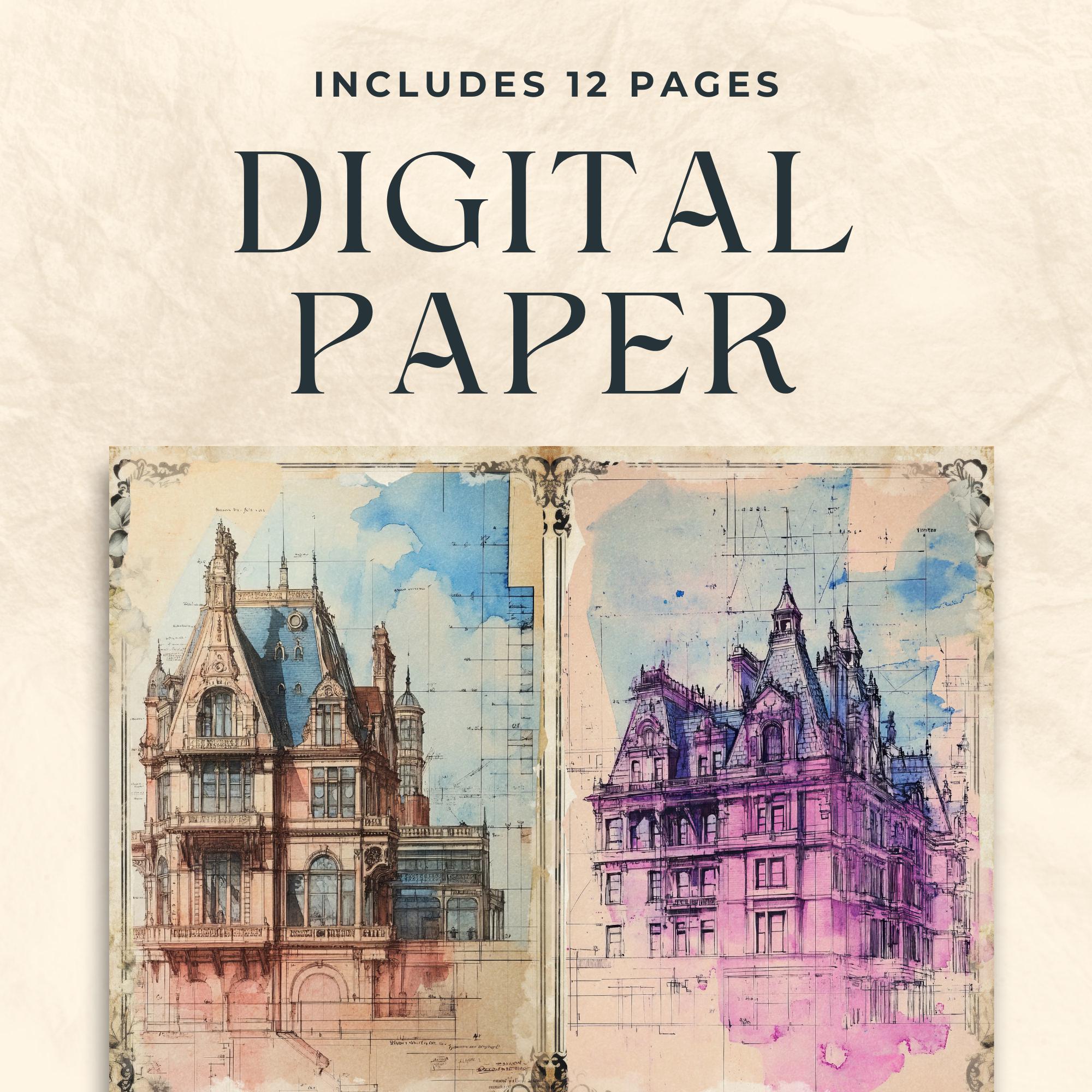 Gilded Age Architecture Junk Journal Pages, Antique City Illustrations ...